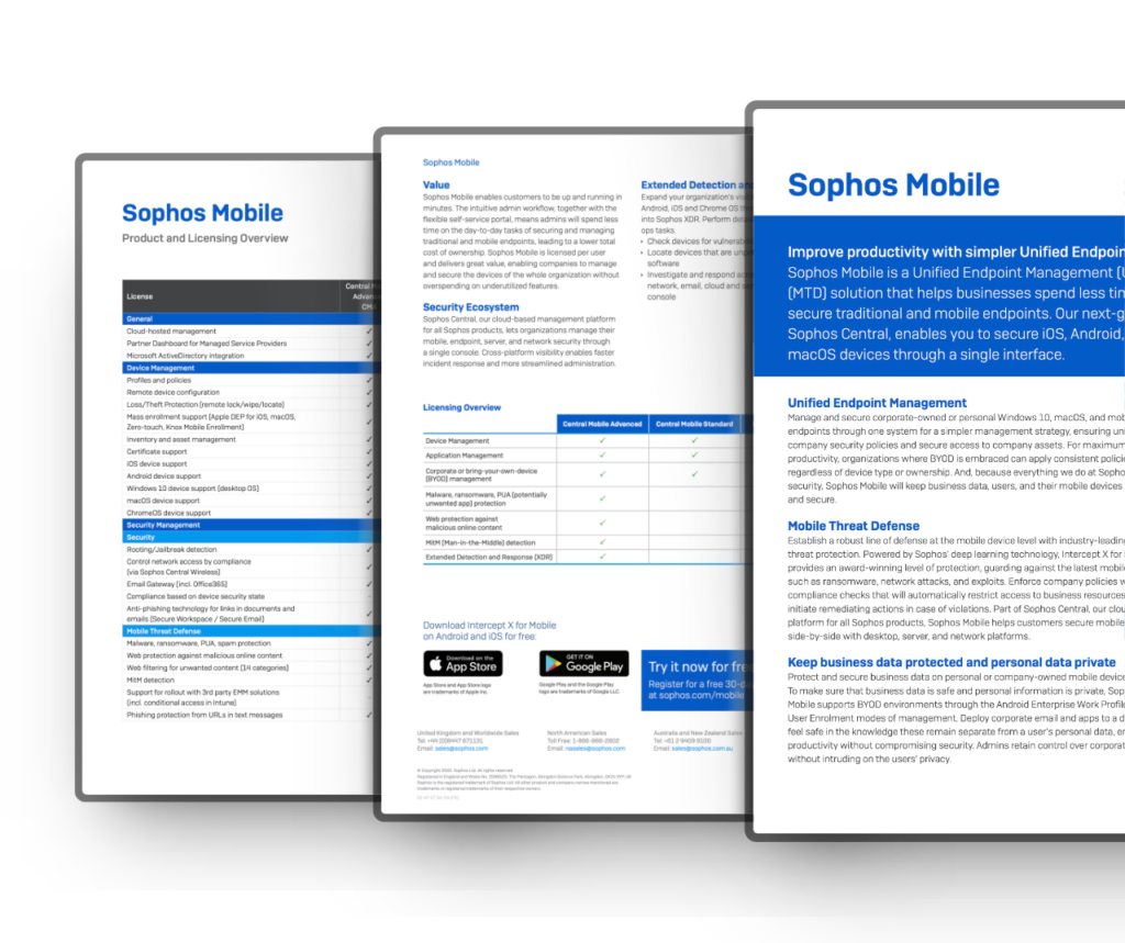 Sophos Central Intercept X for Mobile - Avanet