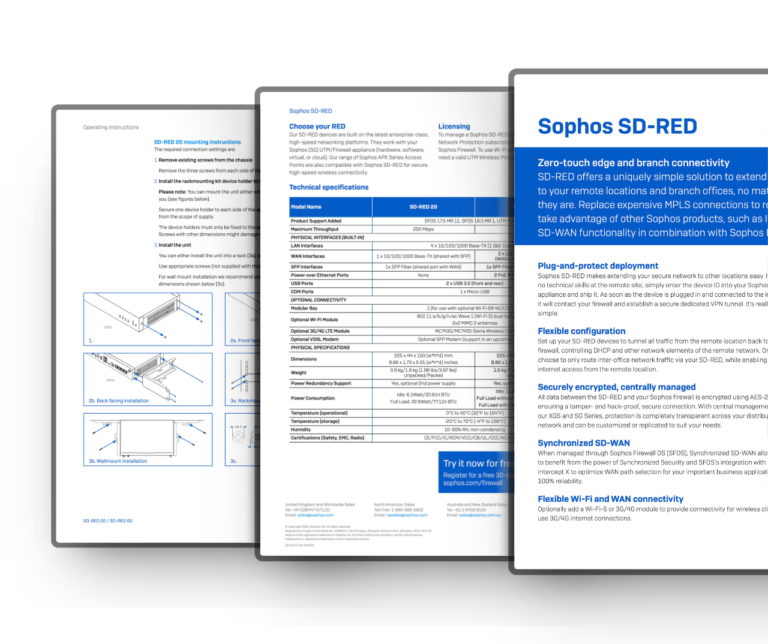 Sophos SD-RED 20 Appliance [R20ZTCHMR] - Avanet