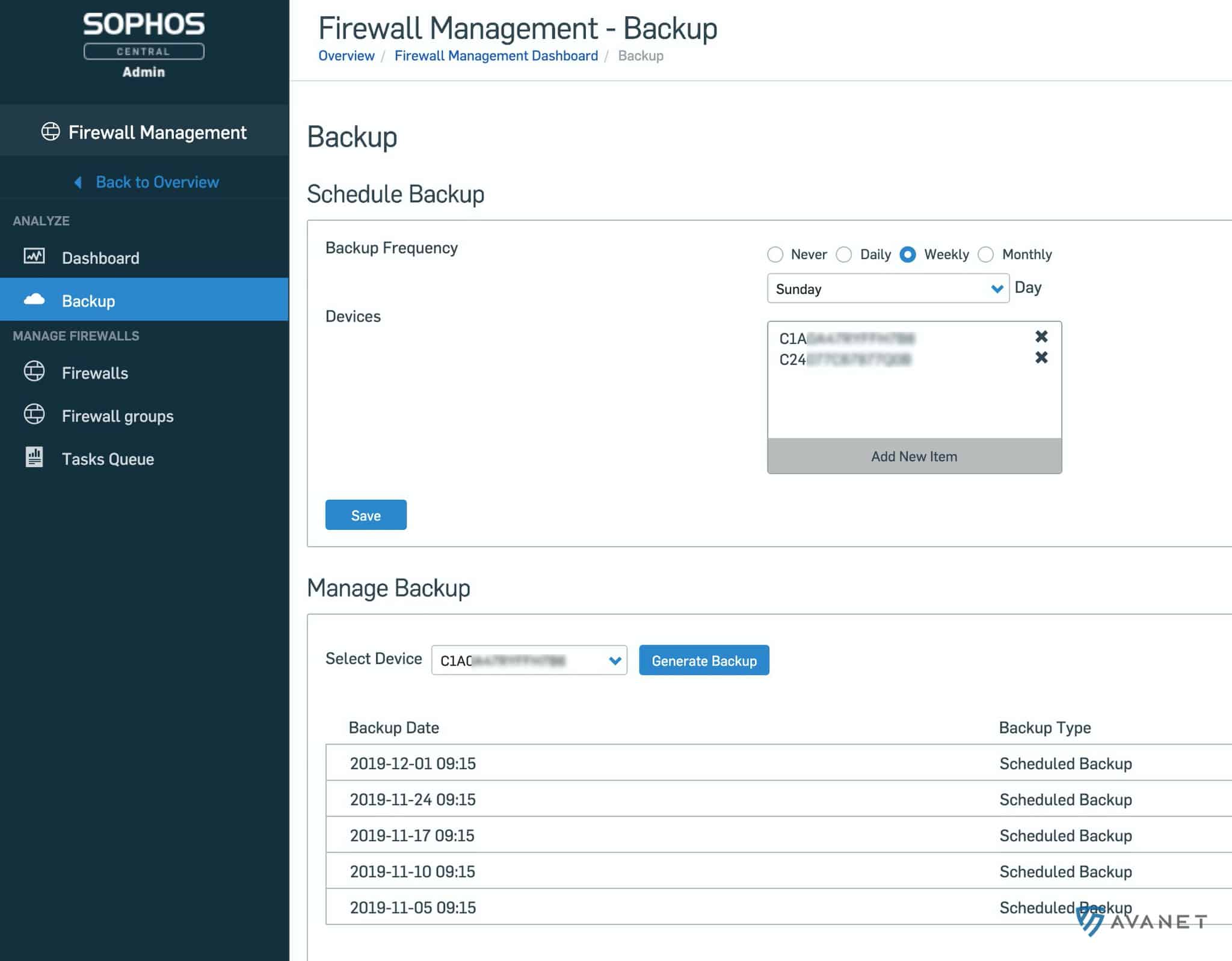 Sophos Central Firewall Management - features with SFOS v18