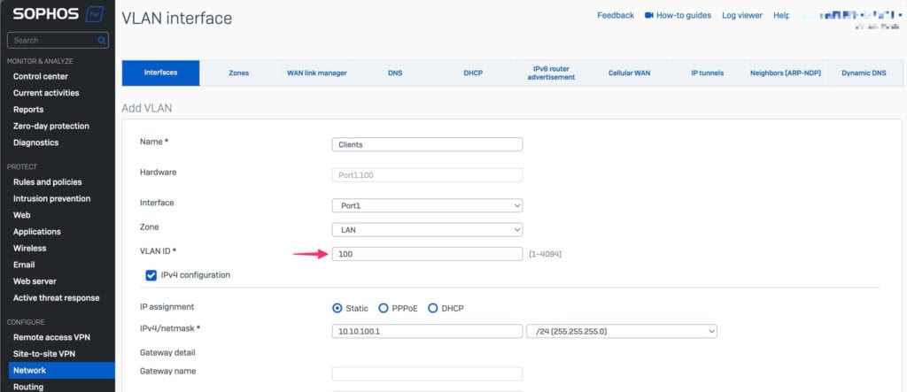 Configure VLAN on Sophos Firewall and UniFi Switch