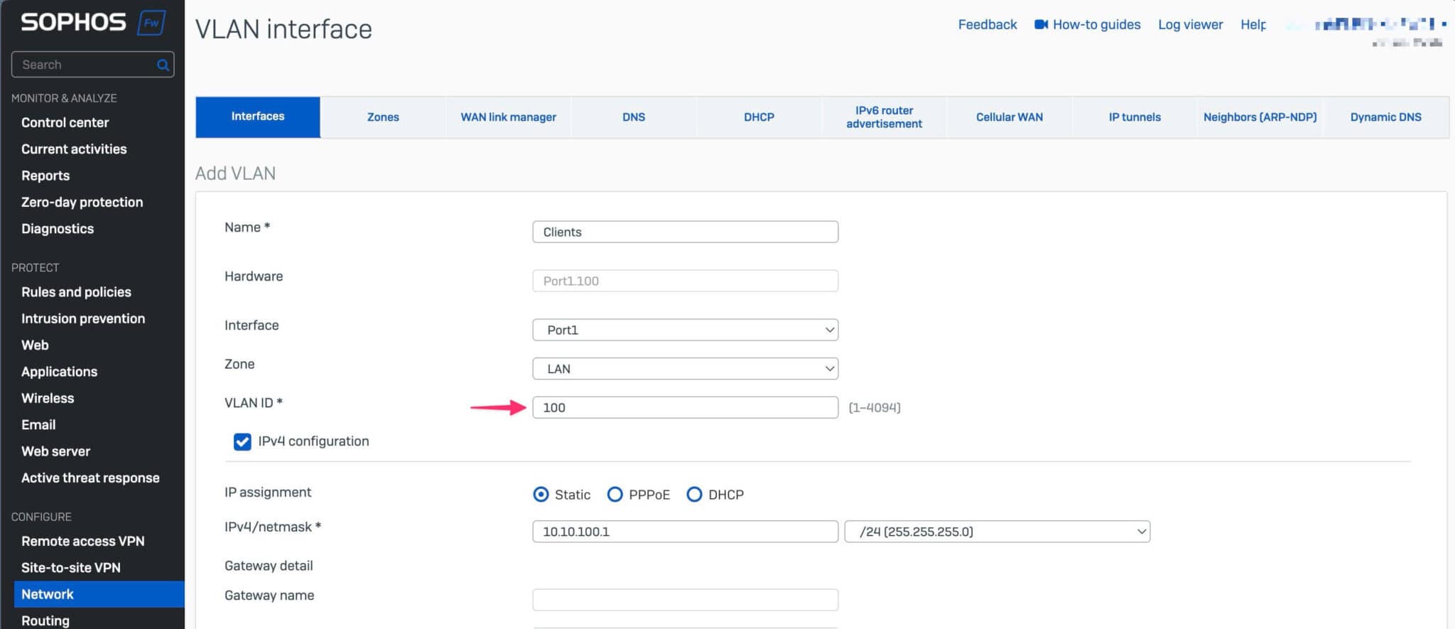 Configure VLAN on Sophos Firewall and UniFi Switch