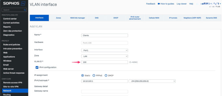 Configure VLAN on Sophos Firewall and UniFi Switch