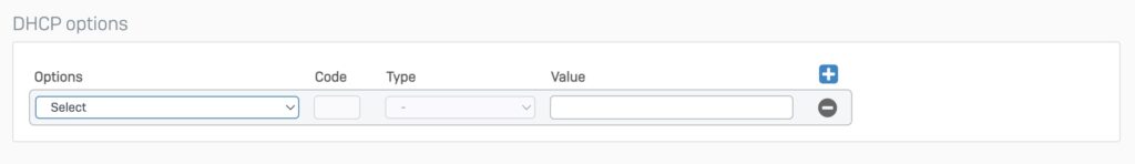 Sophos Firewall DHCP Options (SFOS)