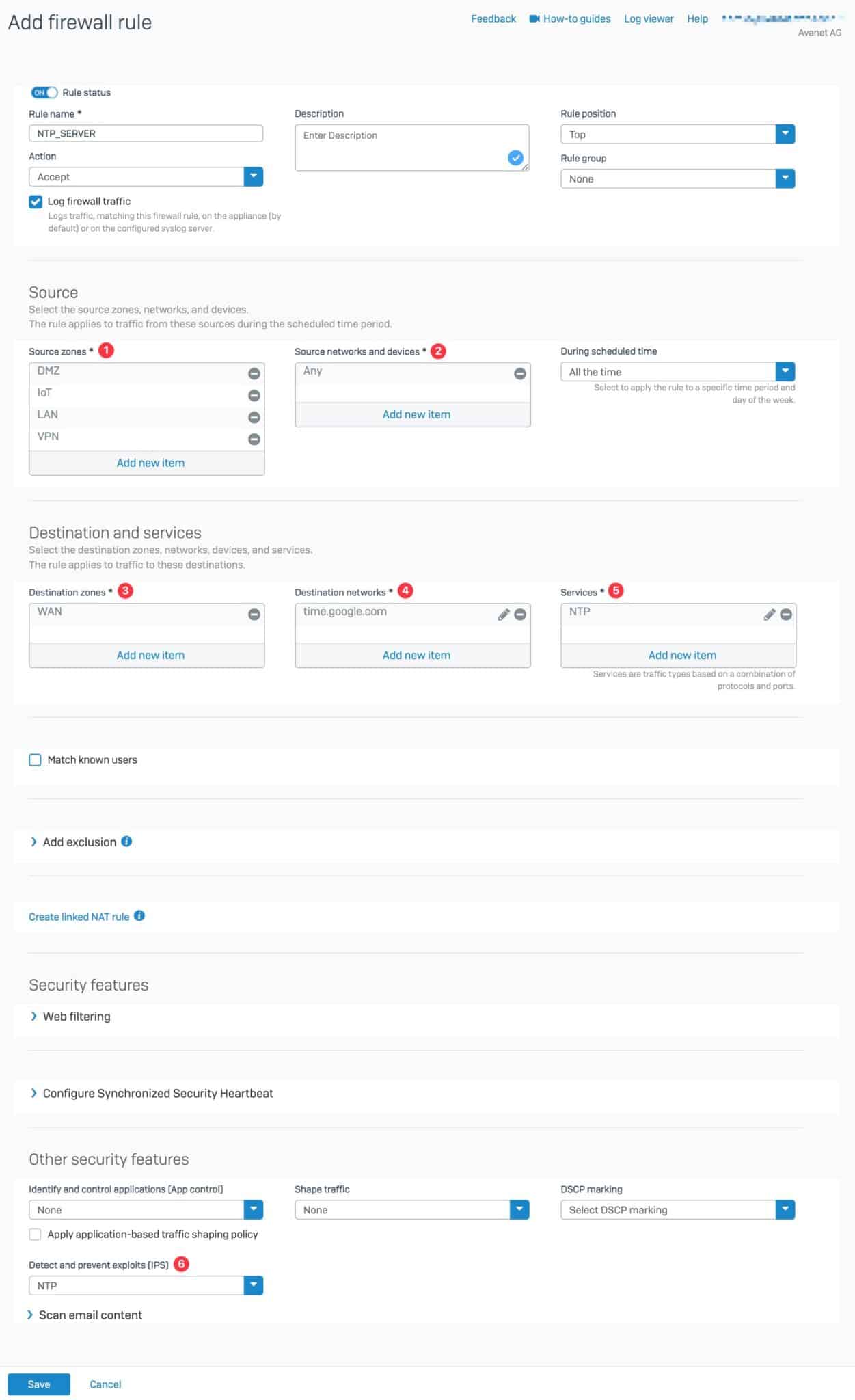 Set up Sophos Firewall as NTP server