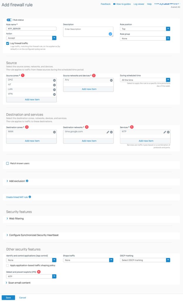 Set up Sophos Firewall as NTP server