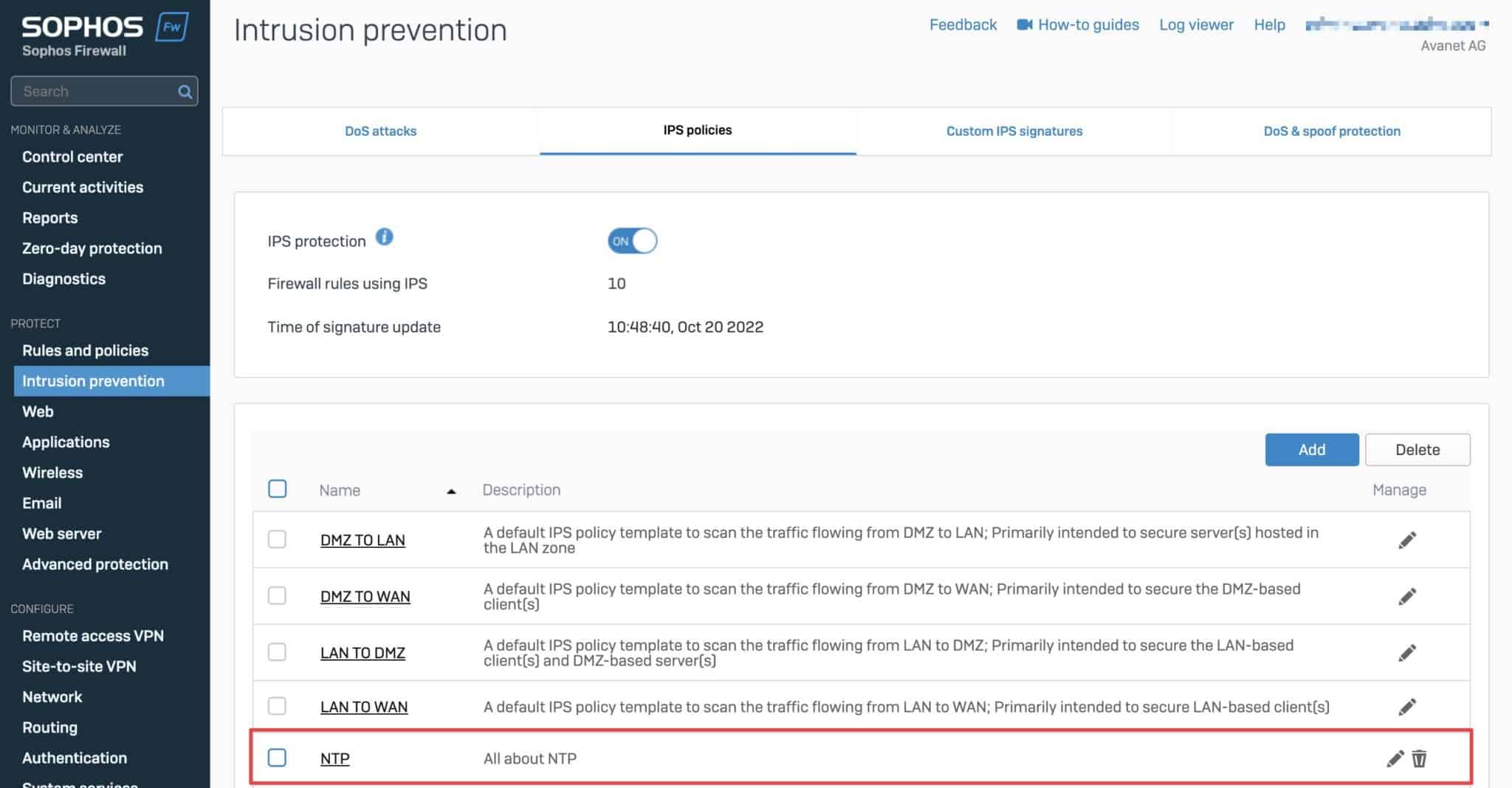 Set up Sophos Firewall as NTP server