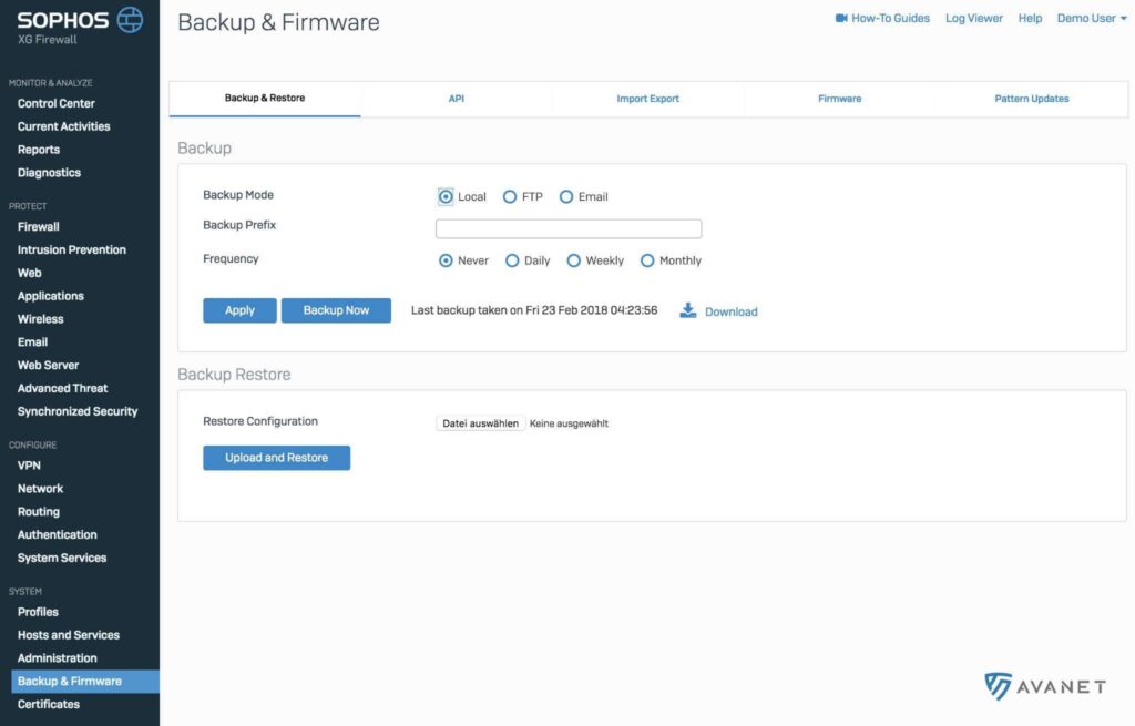 Crear o restaurar una copia de seguridad Sophos Firewall Crear o restaurar una copia de seguridad Sophos Firewall