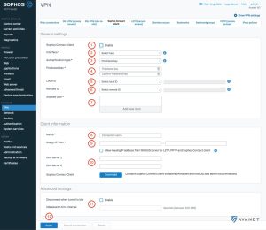 Configure Sophos Connect Client on XG Firewall (SFOS) - Avanet