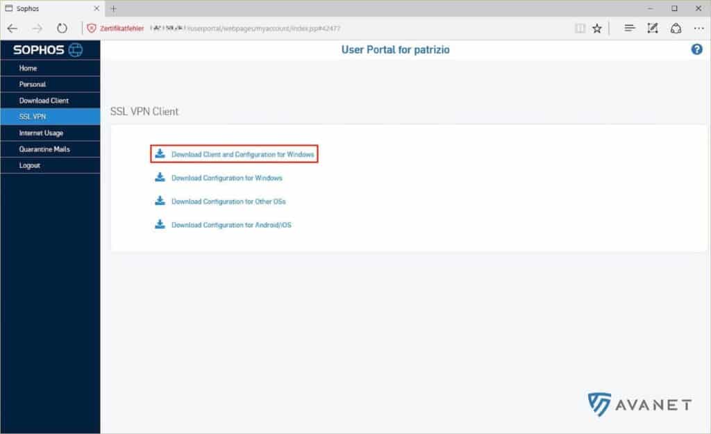 Install Sophos SSL VPN Client (Windows) - SFOS - Avanet Install Sophos SSL VPN Client (Windows) - SFOS - Avanet