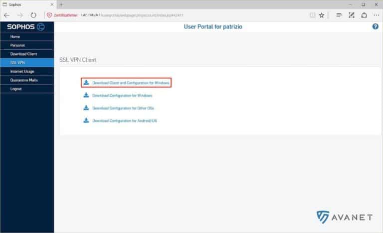 Install Sophos SSL VPN Client (Windows) - SFOS - Avanet