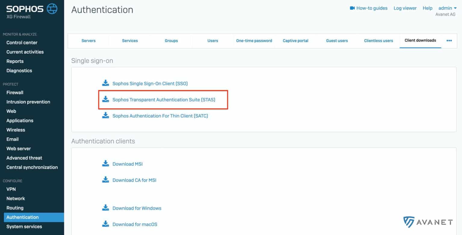 Setting up STAS on a Sophos Firewall (SFOS)