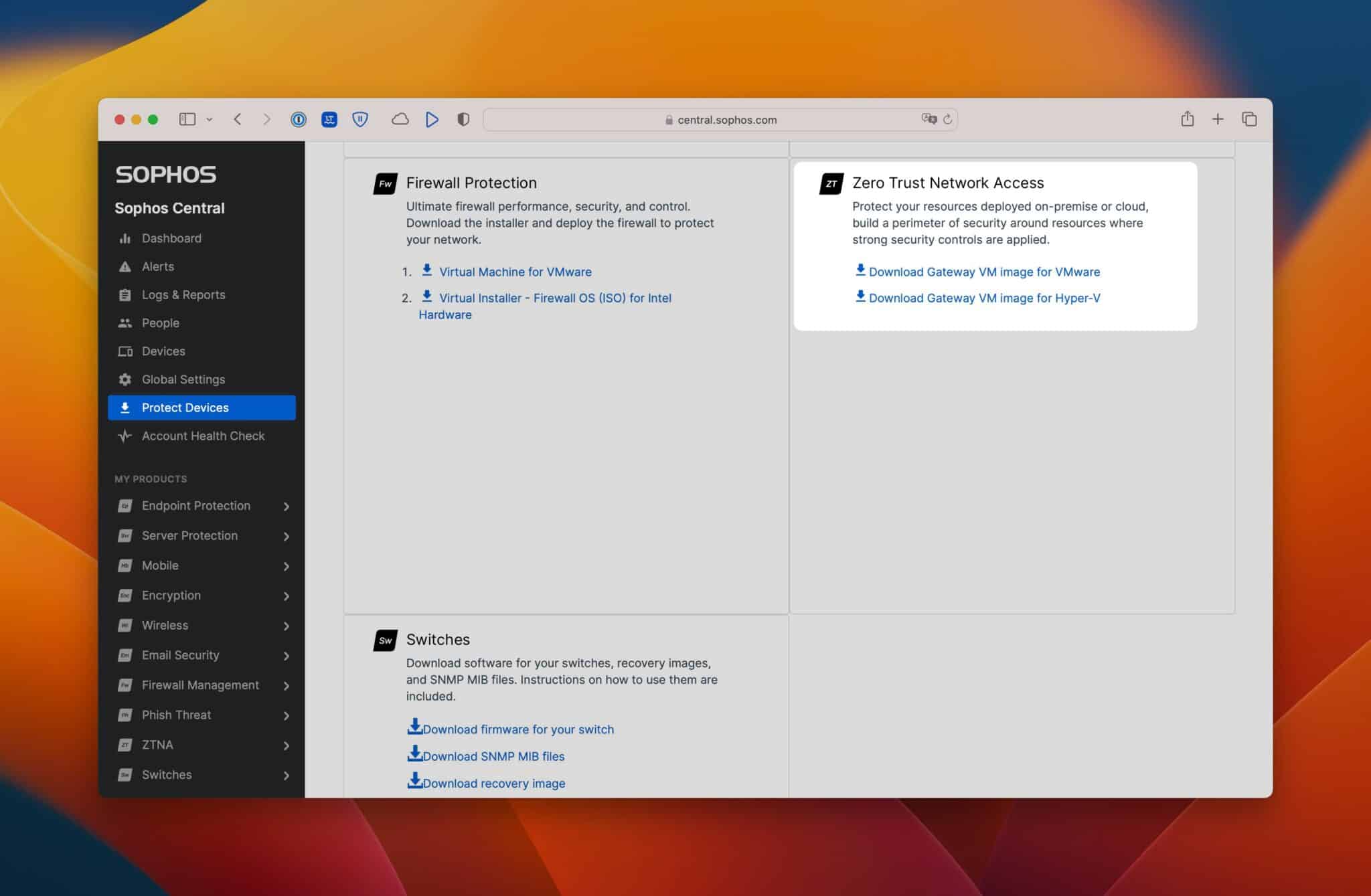 Create Sophos ZTNA Gateway