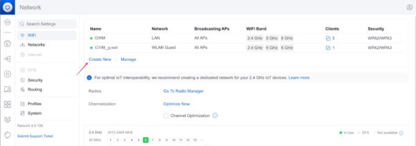 Set up new WLAN (SSID) for guest network on UniFi Controller